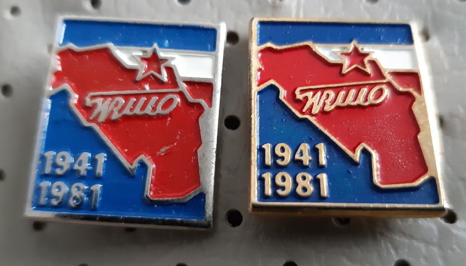 Značka Josip Broz Tito 1941/1981 Zemljevid in zastava Jugoslavije