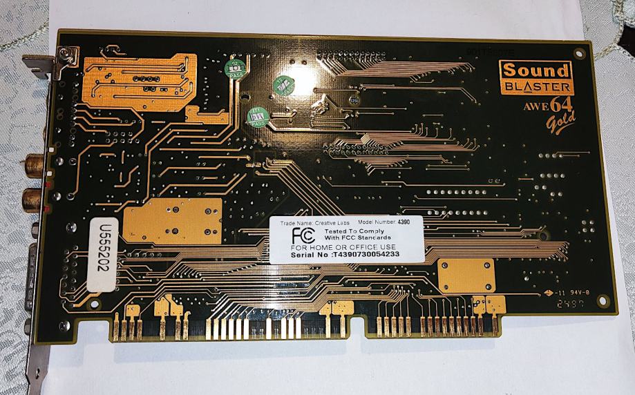 Retro zvočna audio kart Creative Sound Blaster AWE64 GOLD ISA CT4390