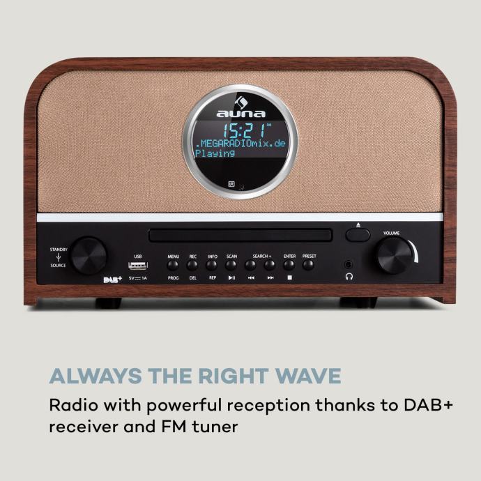 Auna auna Columbia, radio DAB, 60 W, CD predvajalnik, DAB+/ UKW spreje