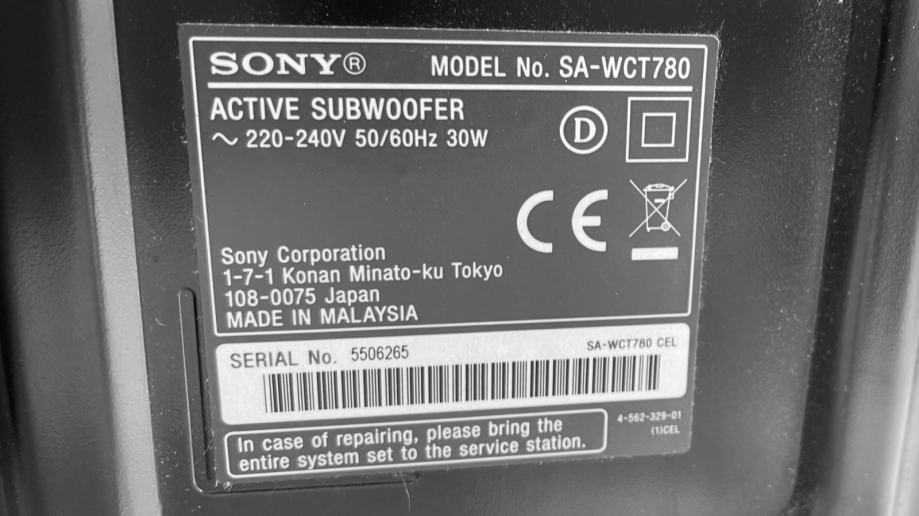 Sony Soundbar s tehnologijo Bluetooth HT-CT780 2.1-kanalna verzija