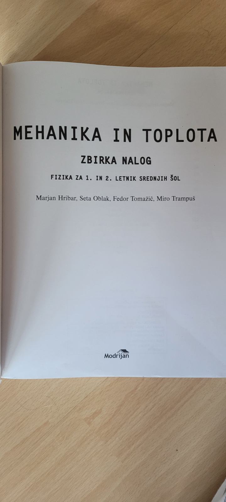 Mehanika in toplota - fizika za 1. in 2. letnik srednjih šol