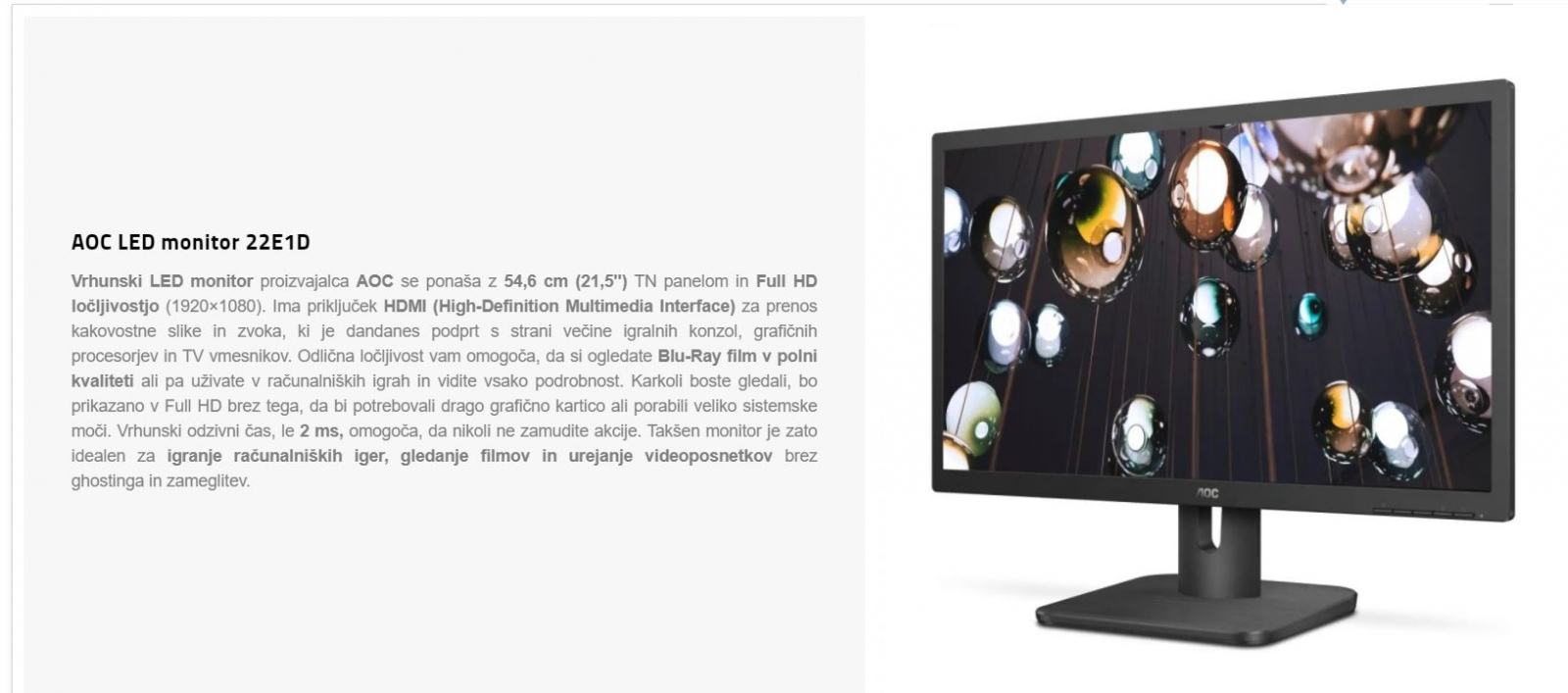 PRODAM NOV 2 MESECA STAR MONITOR ŠE V GARANCIJI