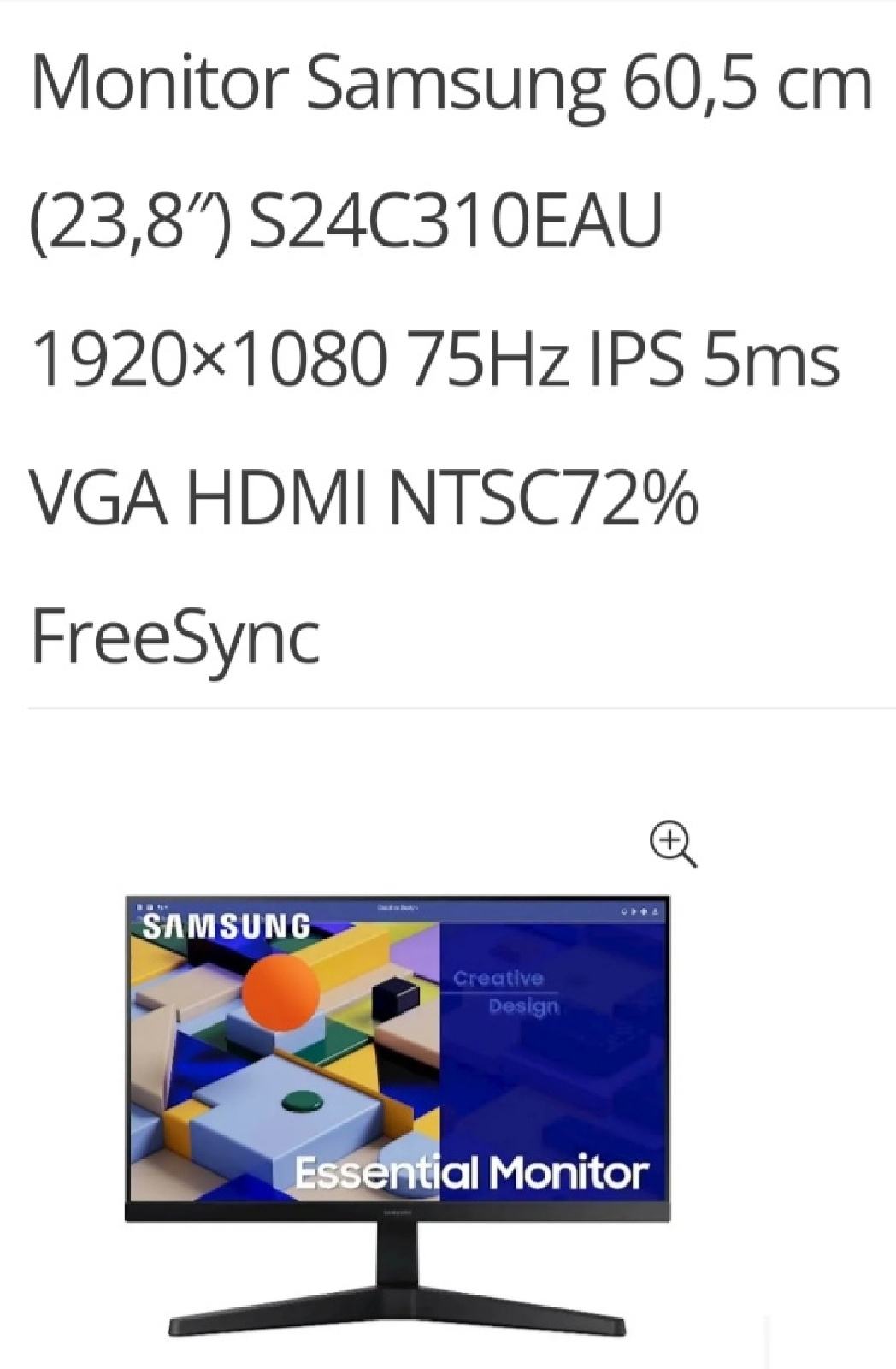 Monitor Samsung 24 nov