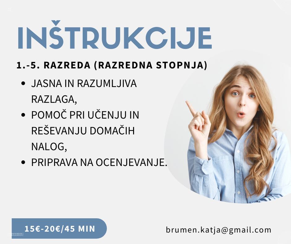 Inštrukcije/ učna pomoč razredna stopnja