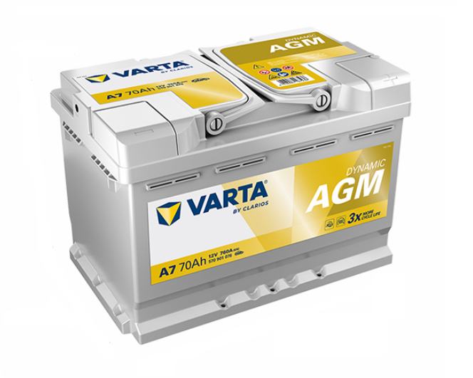 Start-Stop Akumulator VARTA DYNAMIC AGM 70Ah A7 12V D+ 760 A