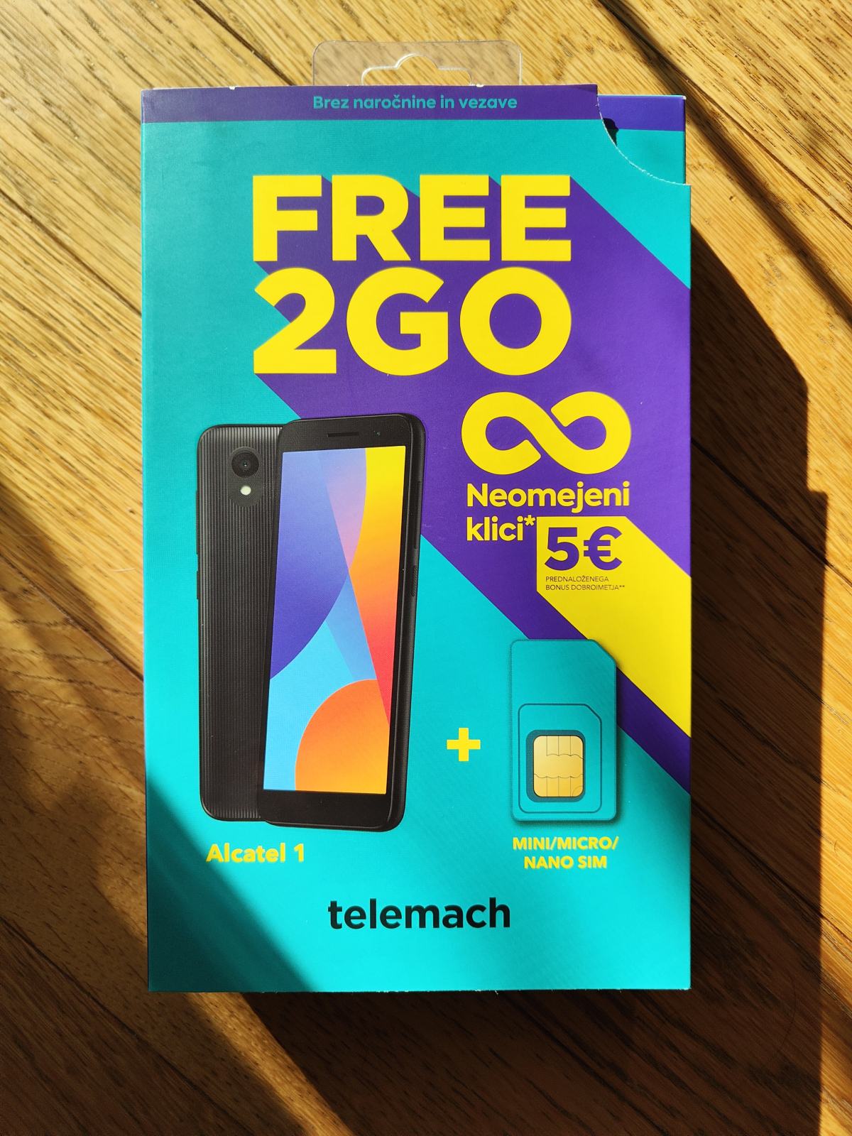 Alcatel 1 aparat (+FREE2GO telemach paket)