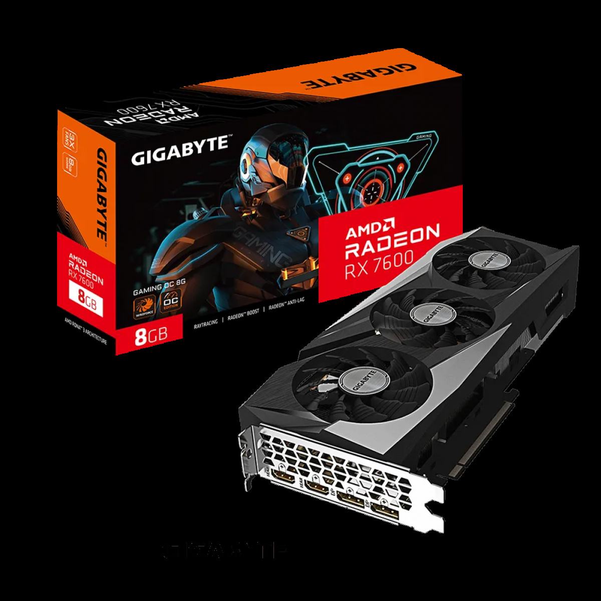 GIGABYTE Radeon RX 7600 GAMING OC 8G, 8GB GDDR6, PCI-E 4.0