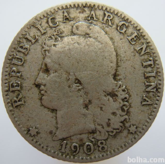 Argentina 20 Centavos 1908 VF