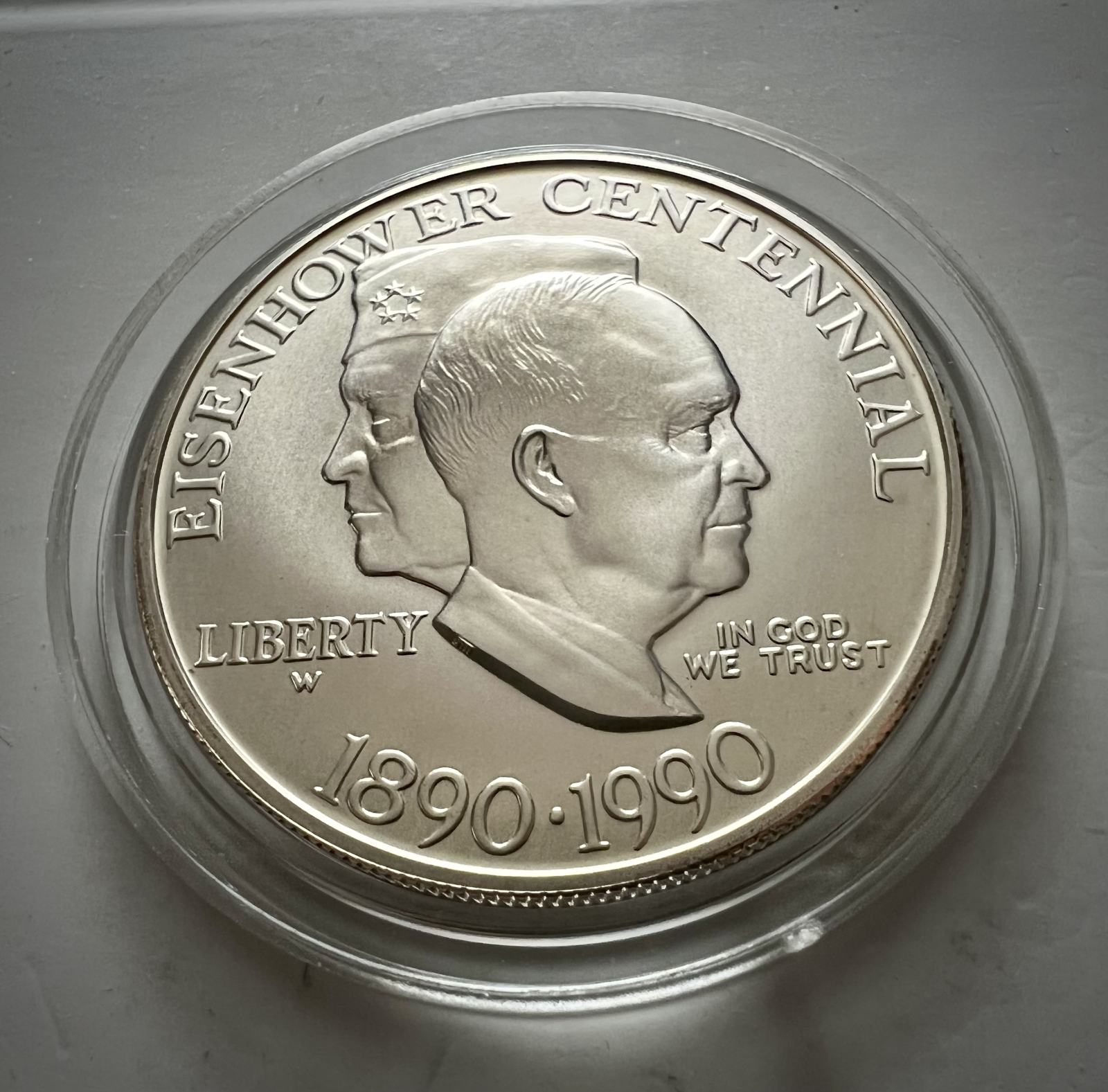 SREBRNIK ZDA USA DWIGHT EISENHOWER SILVER DOLLAR 1990 (otaku)