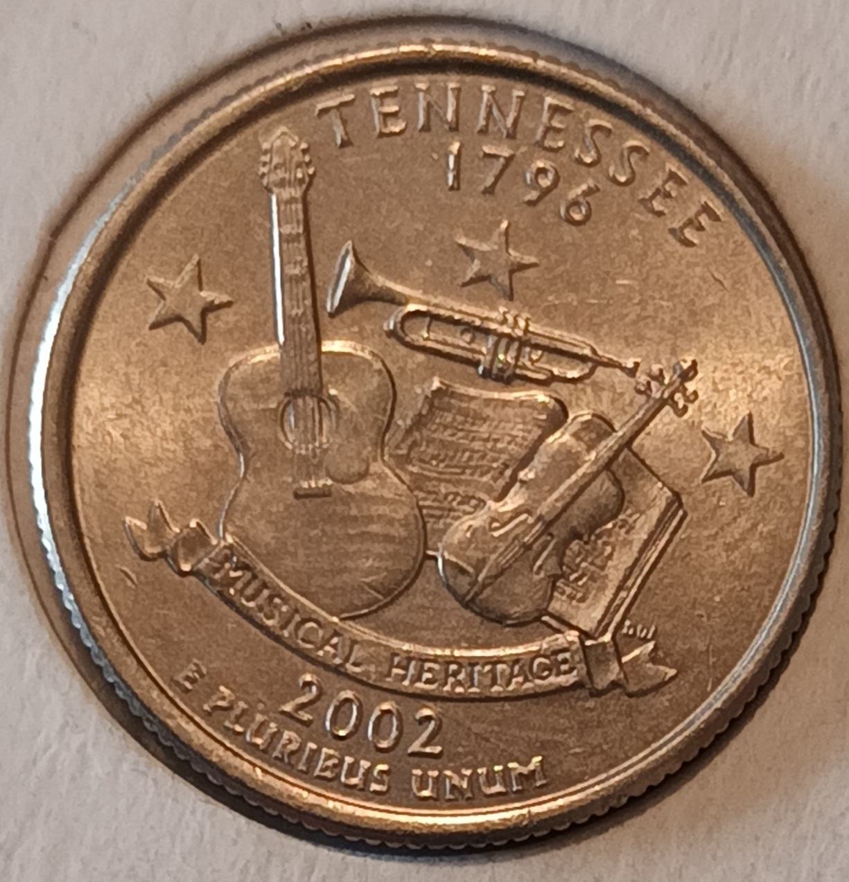 USA QUARTER DOLLAR TENNESSEE 2002 D
