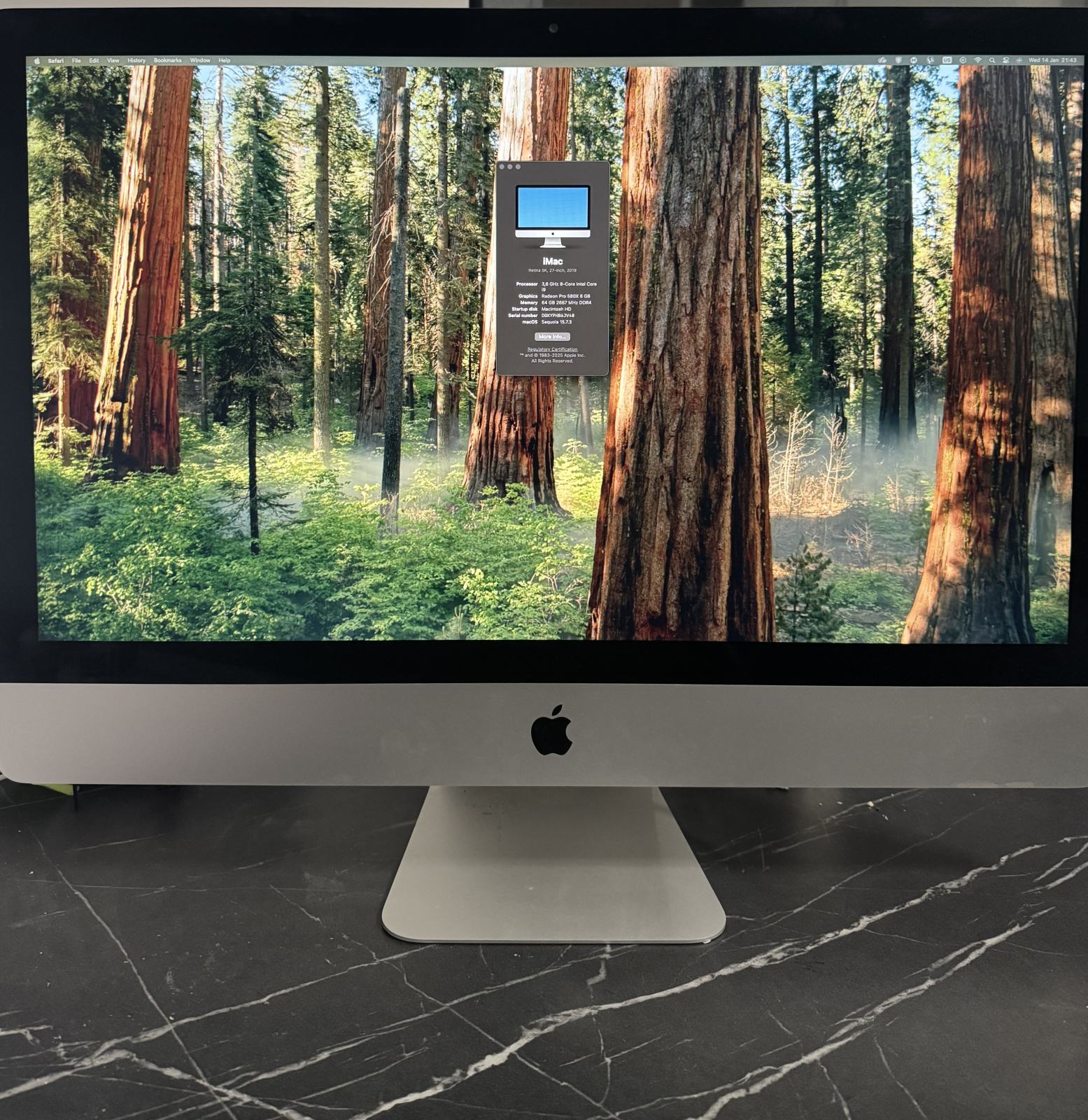 iMac 27 5K - i9 3.6GHz / 64GB RAM / 512TB SSD / Radeon PRO 5800 8GB