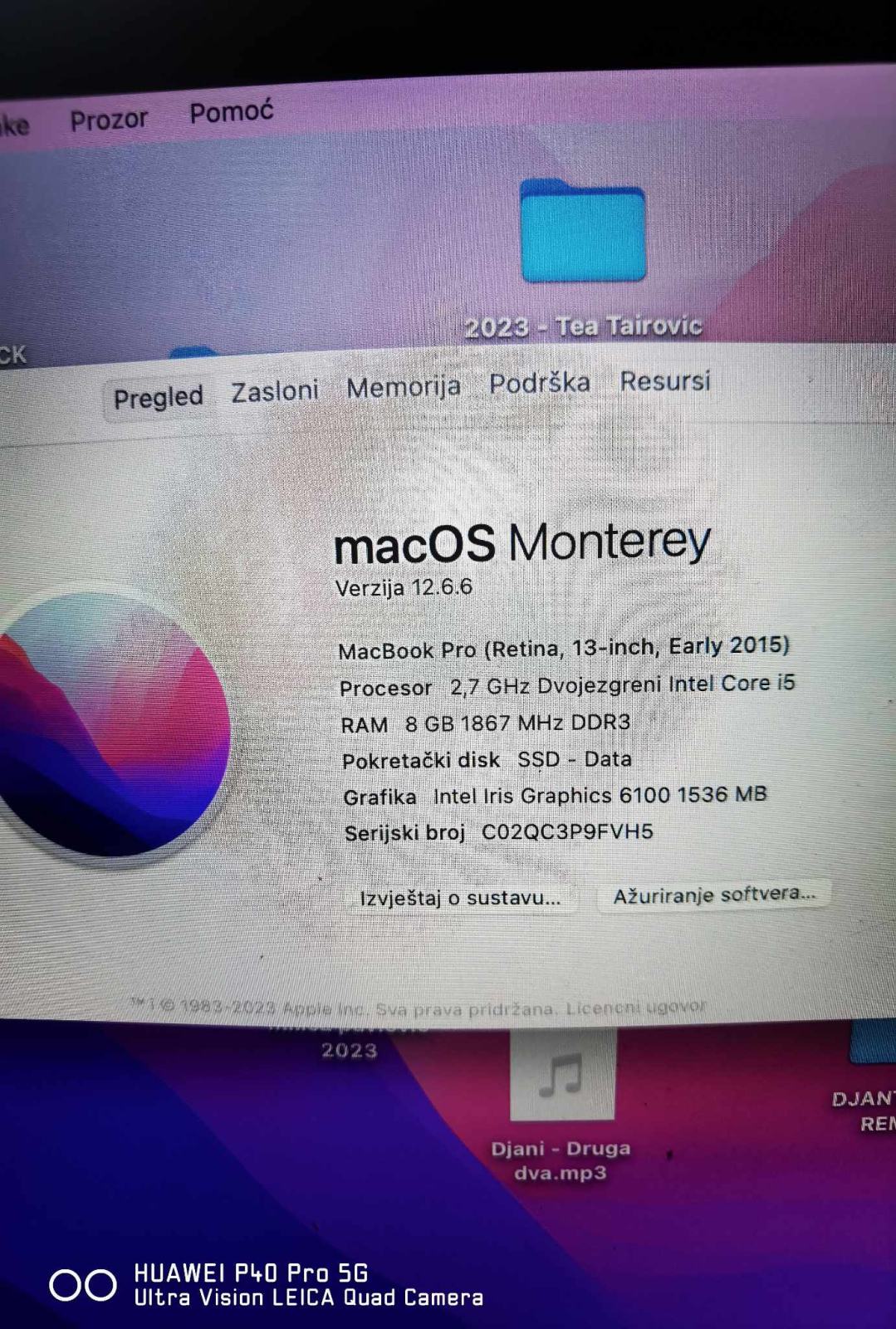 Apple Macbook pro retina 2015 ssd