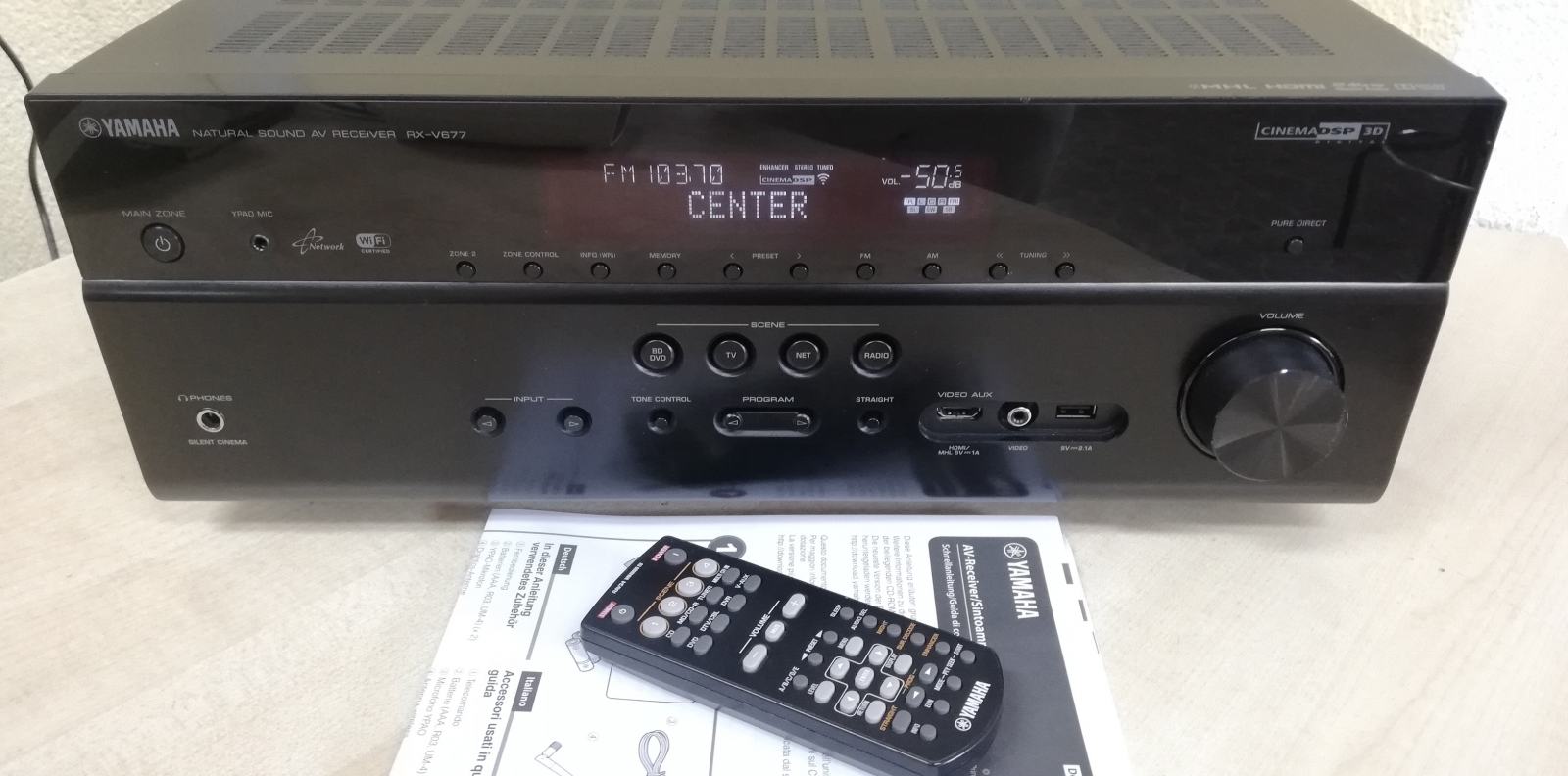 YAMAHA RX-V677, 7.2 AV RECEIVER, HDMI, USB, WI-FI, 4K, AirPlay