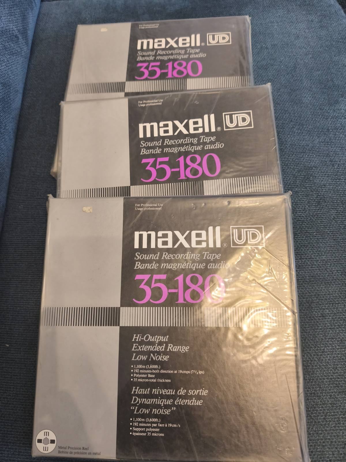 Maxell UD 35-180 – profesionalni zvočni snemalni trak, originalno zapr