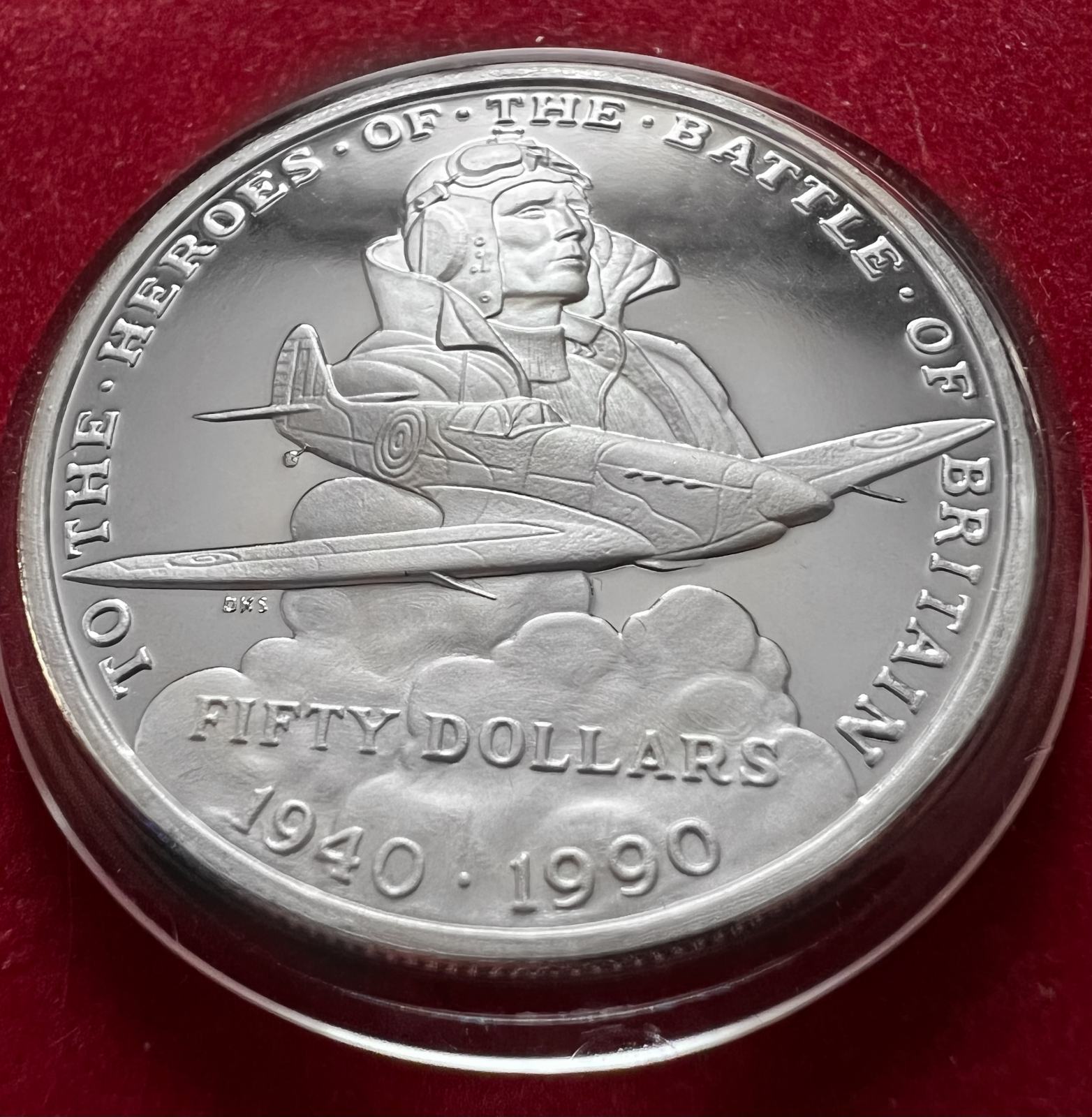 1 oz SREBRNIK PROOF BITKA ZA BRITANIJO Marshall islands 1990 (otaku)