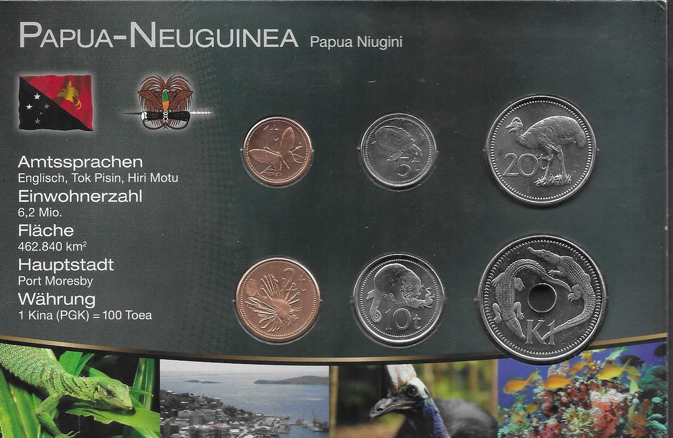 PAPUA NOVA GVINEJA / Papua New Guinea, set kovancev UNC (živali)