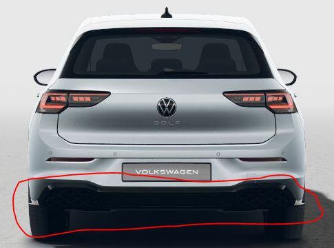 VW GOLF 8 in 8.5 R-LINE zadnji difuzer 5H6 807 568 N ORIGINAL VW NOVO