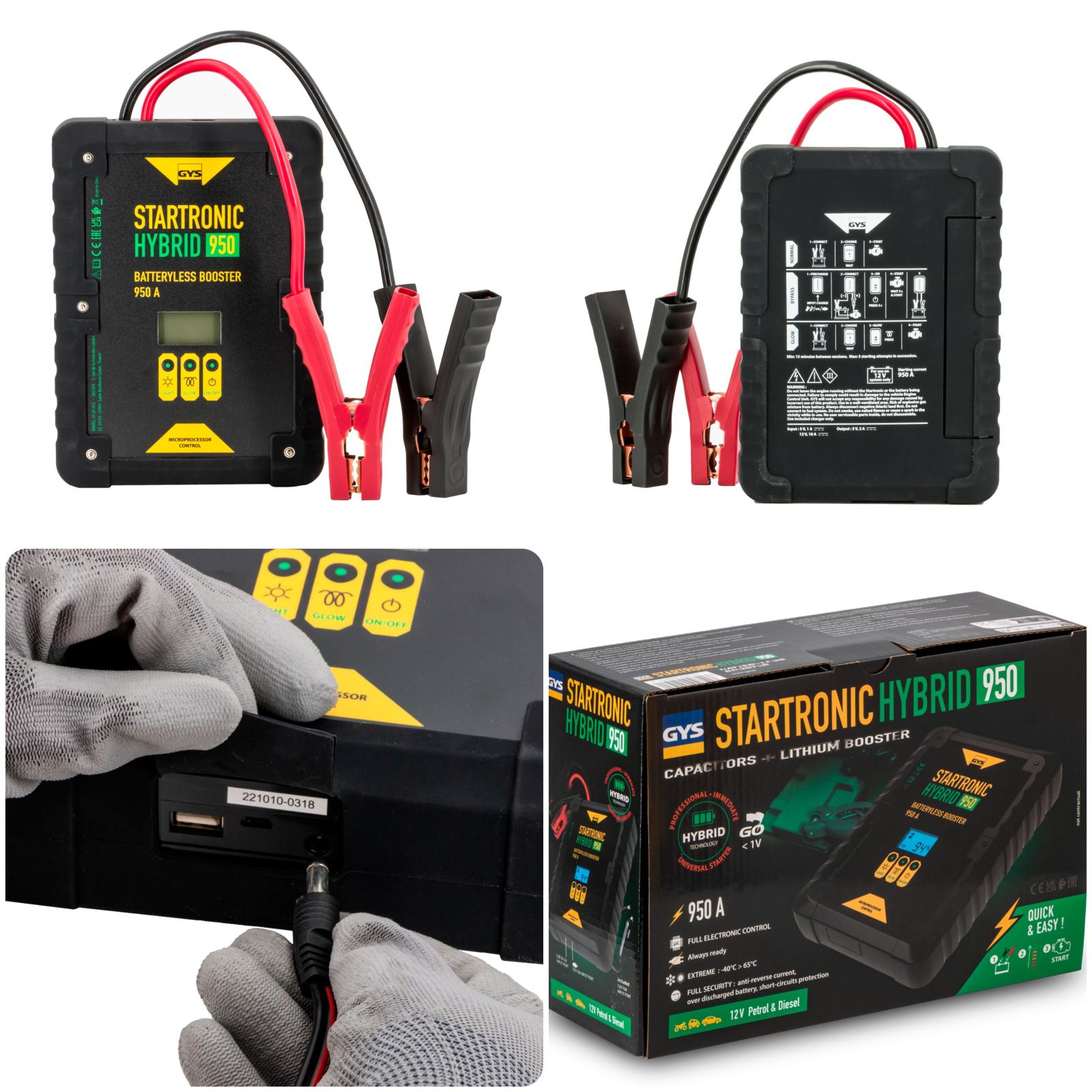 Booster za zagon vozil GYS Startronic Hybrid 950 – kombinirani booster