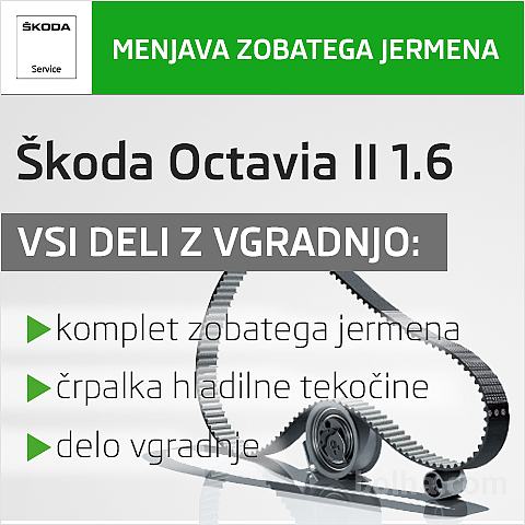 Menjava zobatega jermena / Škoda Octavia II 1.6