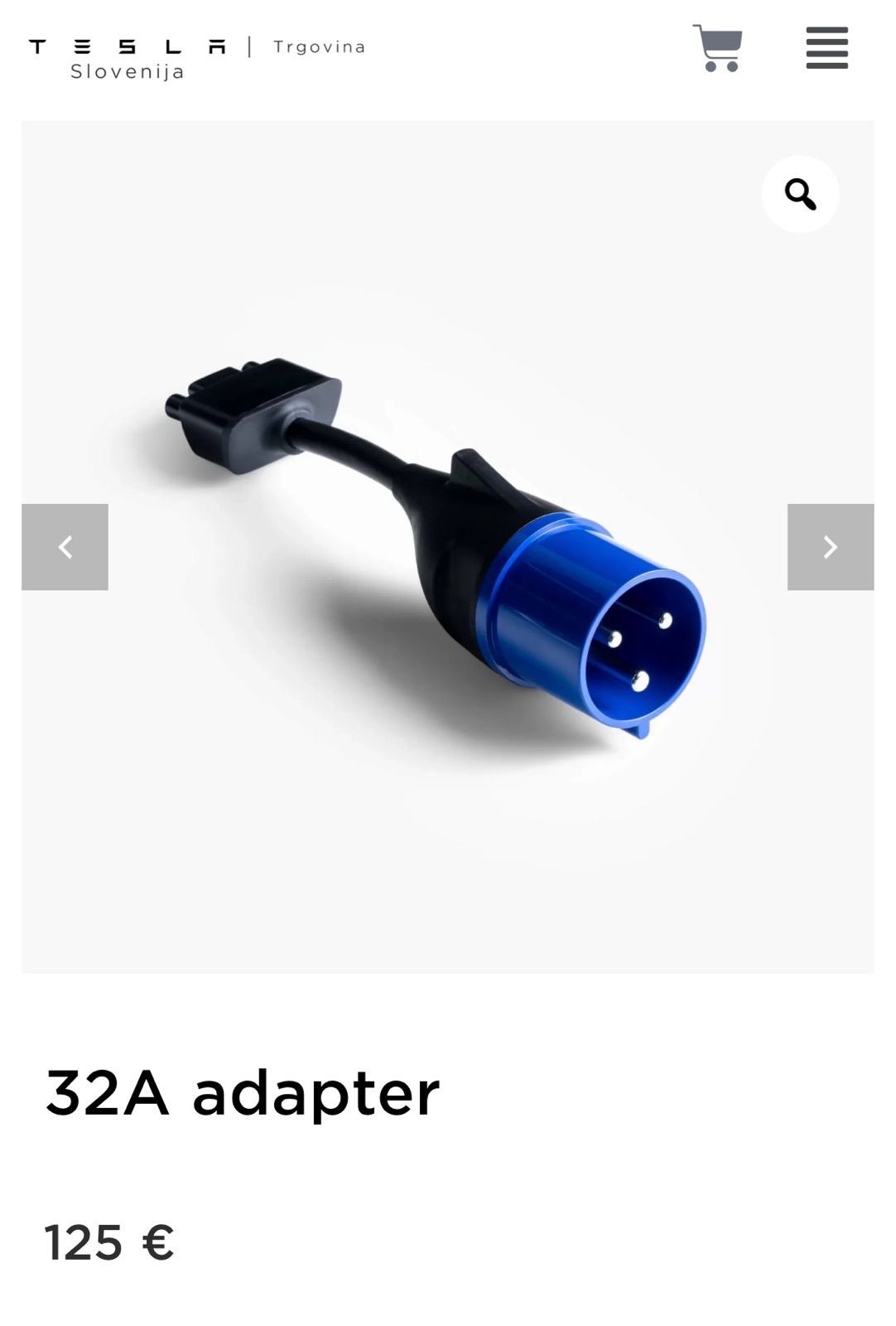 Tesla EV adapter 32a za polnilnico polnilec