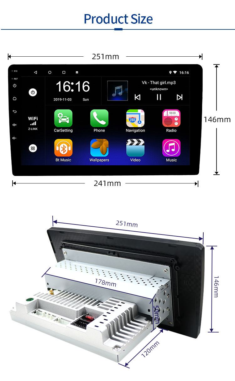 1DIN Avtoradio ANDROID 7/10 inch +kamera