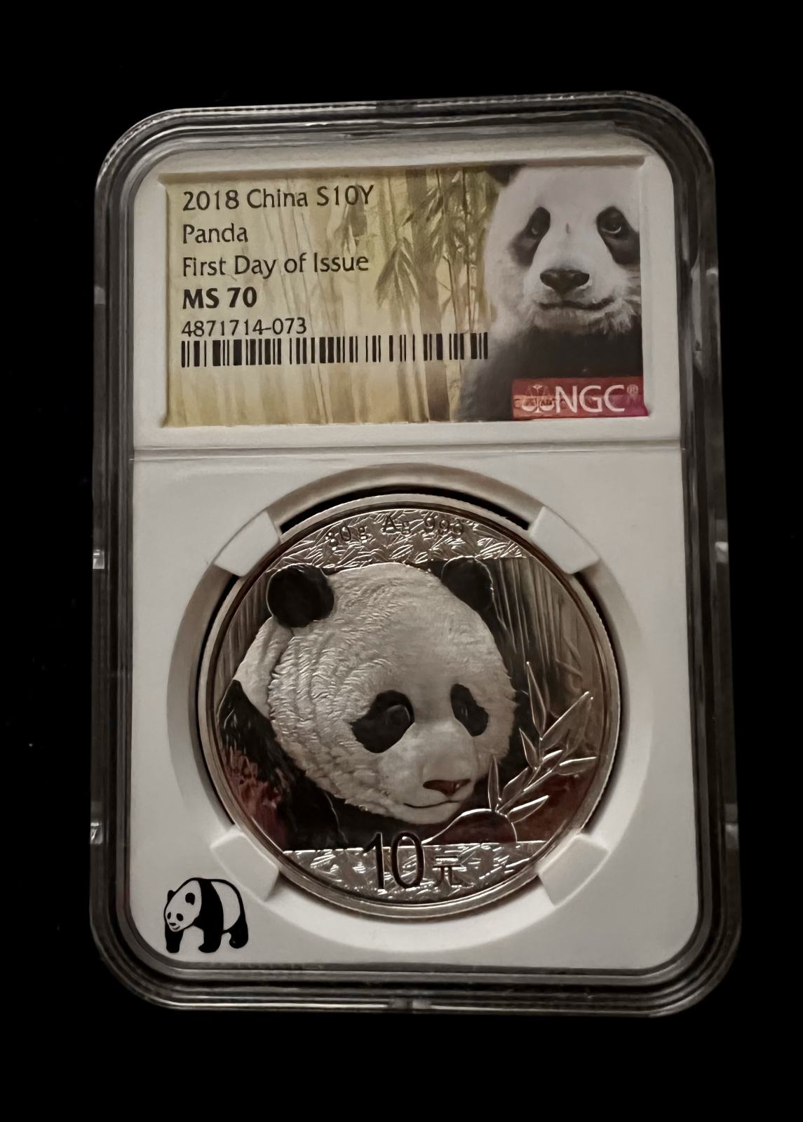 1 oz SREBRNIK Kitajska Panda 2018 NGC MS70 FIRST DAY OF ISSUE (otaku)