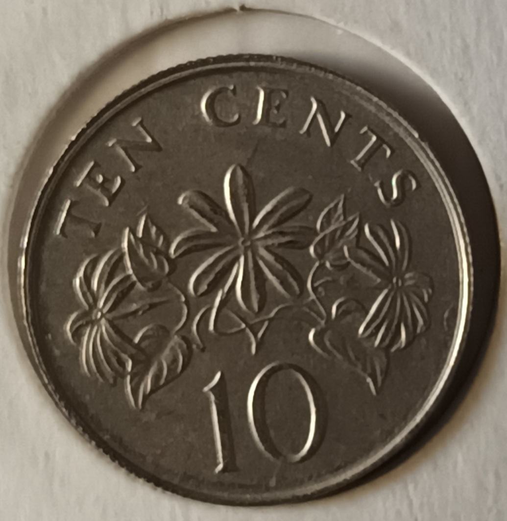 SINGAPORE 10 CENTS 1989