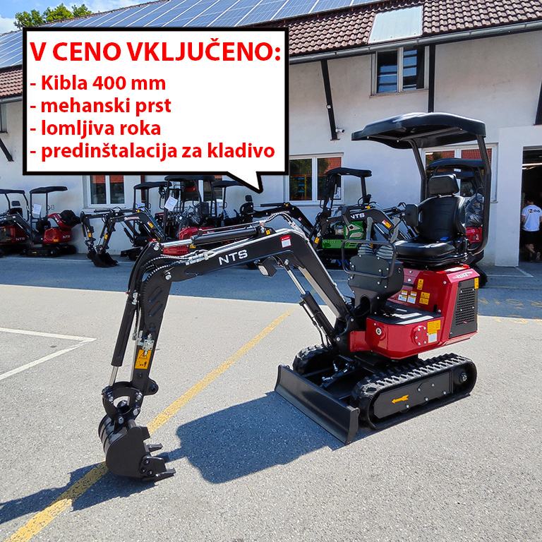 IZPOSOJA: Mini bager goseničar NTS - Rhinoceros 1.0-KS, BENCIN