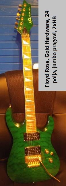 AXL Tiger Pro, kot nova, Floyd Rose, 24 prečke, pozlata, izjemna, 350€