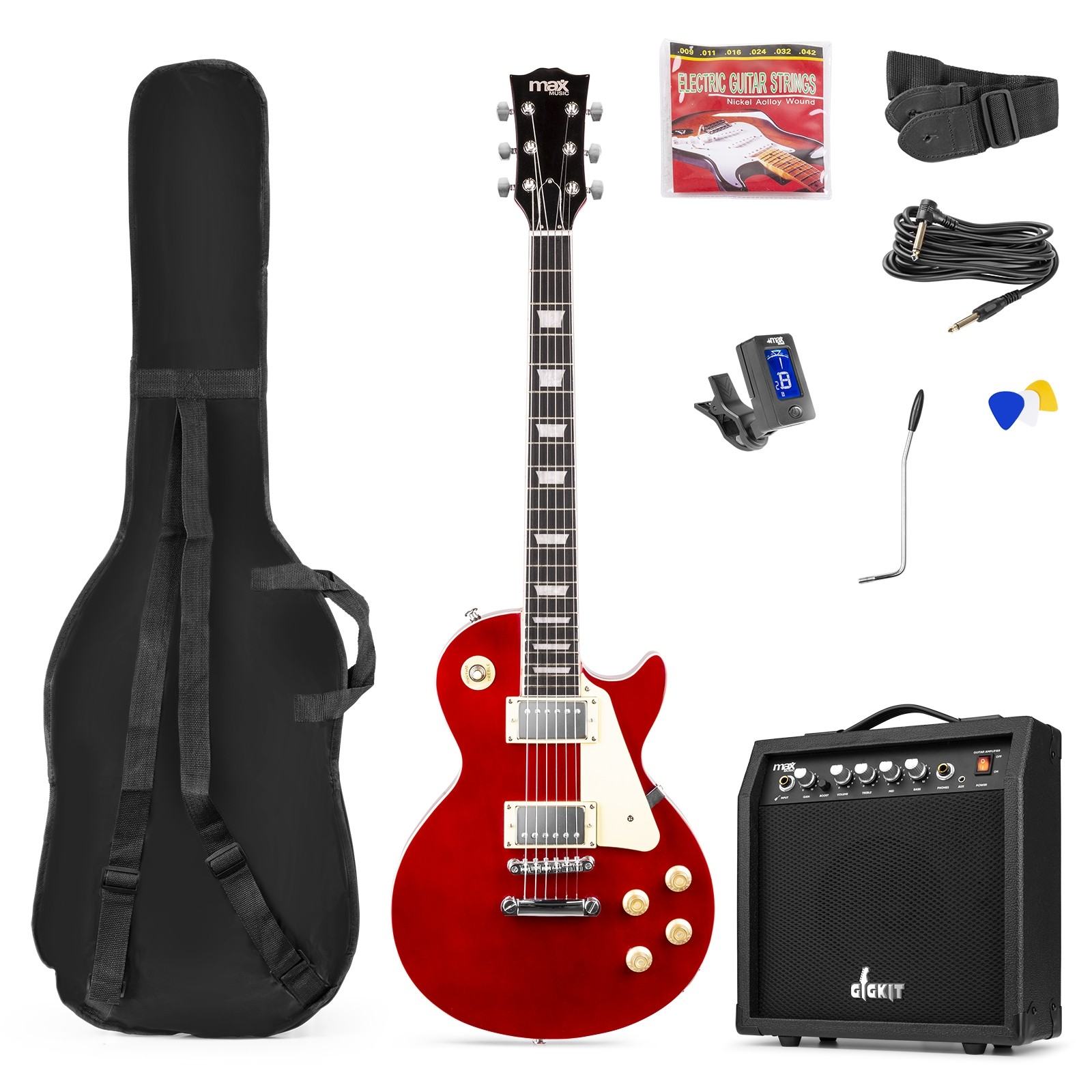 MAX GIGKIT LP RED Električna kitara kitare SET Les Paul