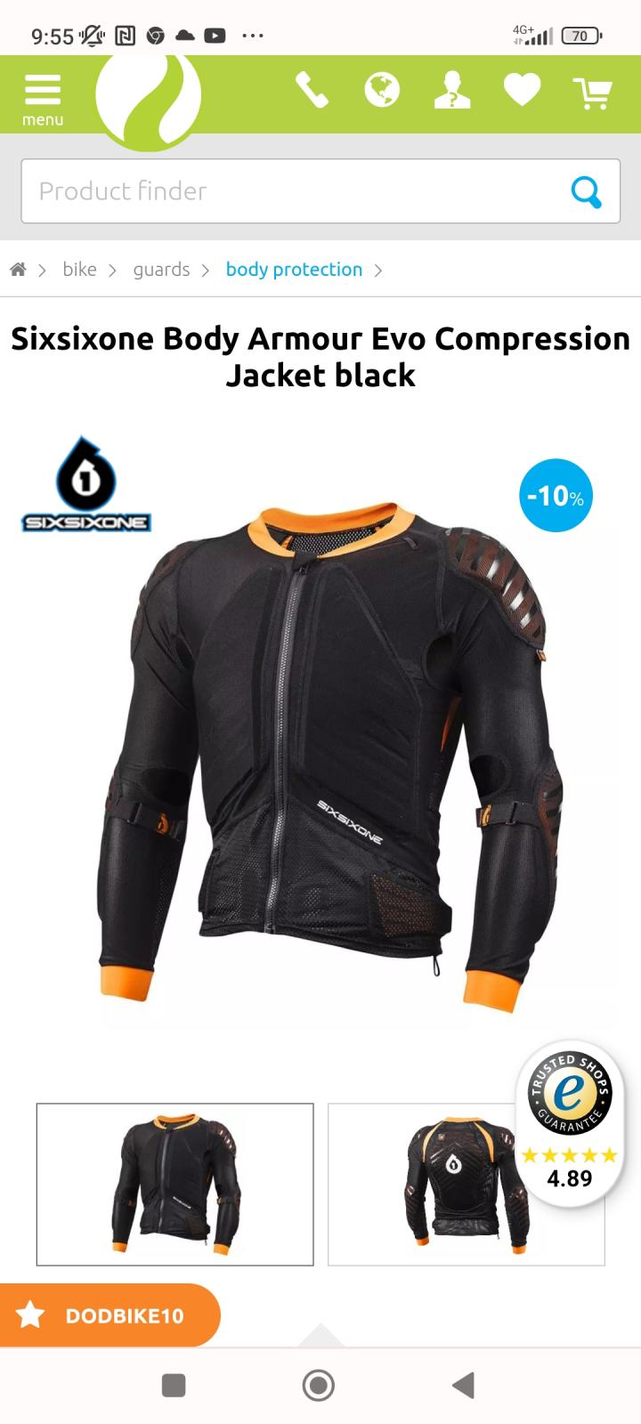 661 Body armour evo compression jacket