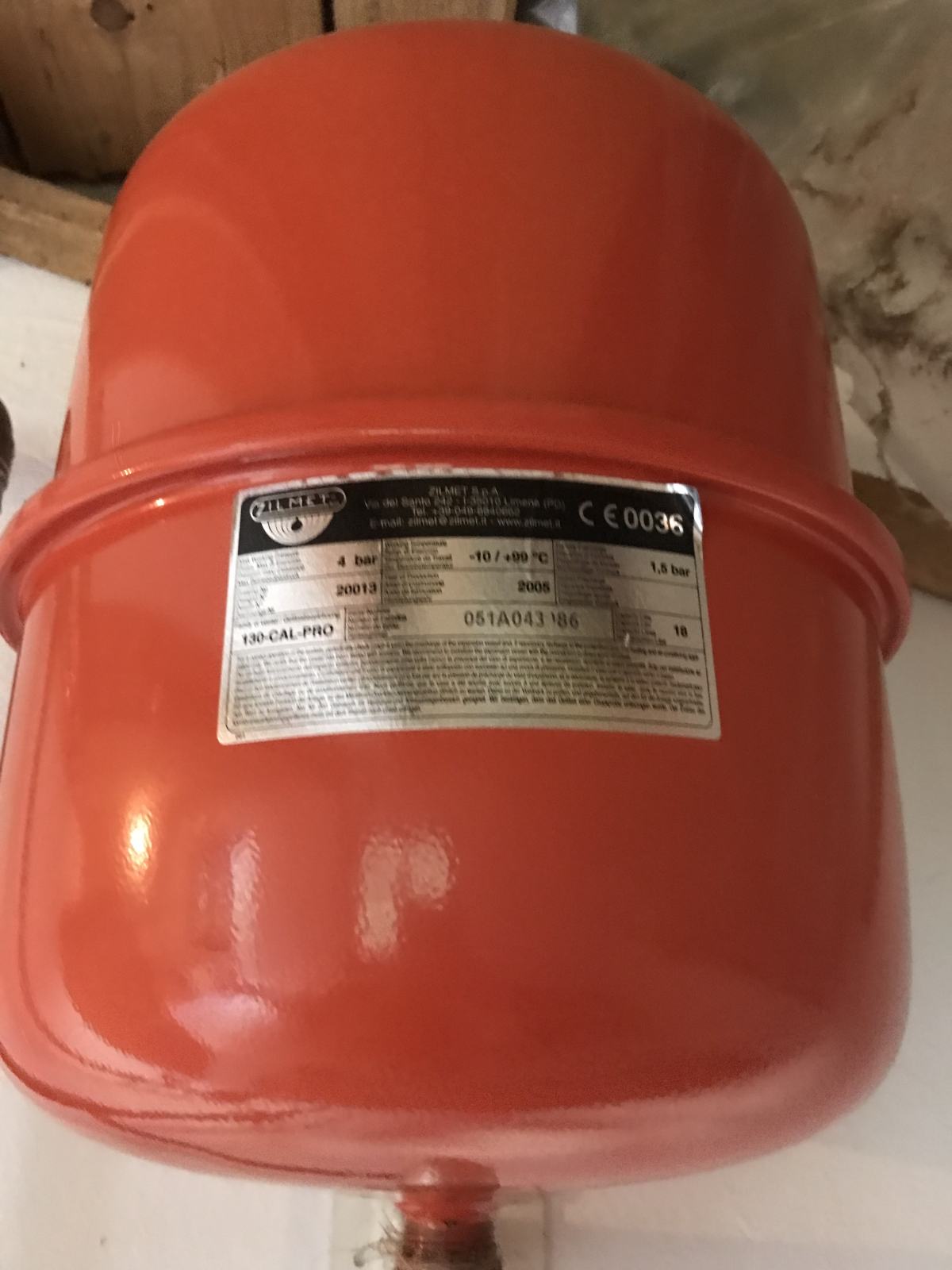Zilmet Ekspanzijska posoda 130 CAL PRO 35L, 1.5 bara
