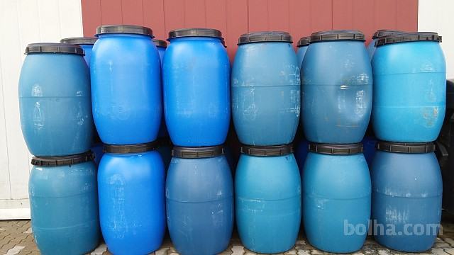 Plastični sodi za zrnje, pšenico (200 l), s pokrovi, PVC za živila