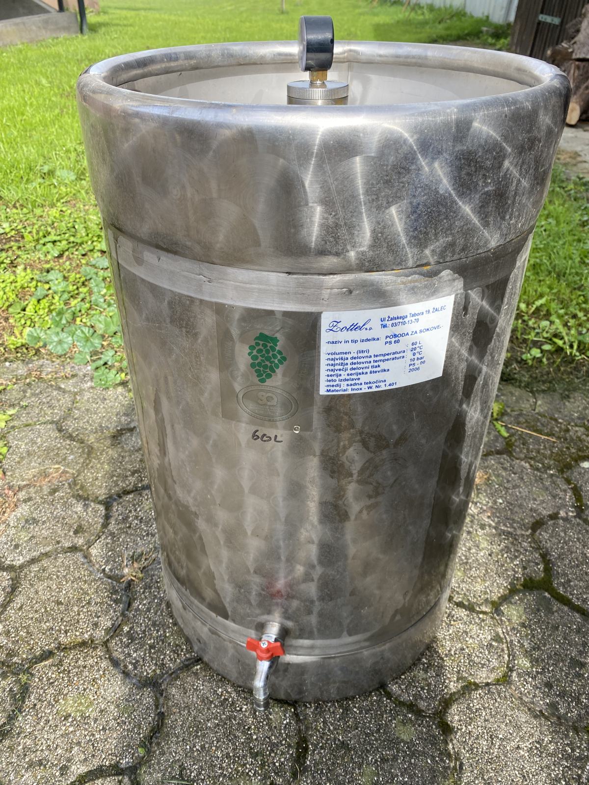 Posoda za sok s pipo 60 L - Zottel inox