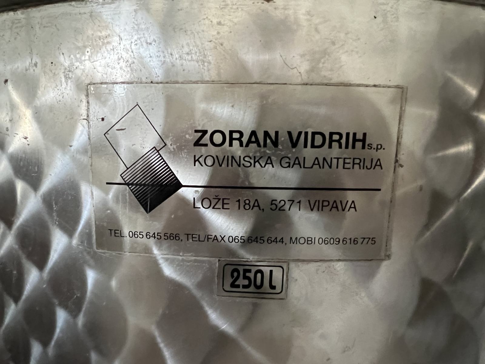 ROSTFREI INOX SOD 250L