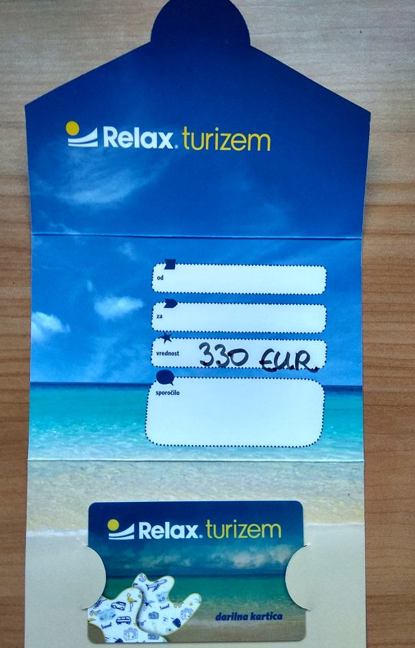Darilna kartica Relax Turizem 330€