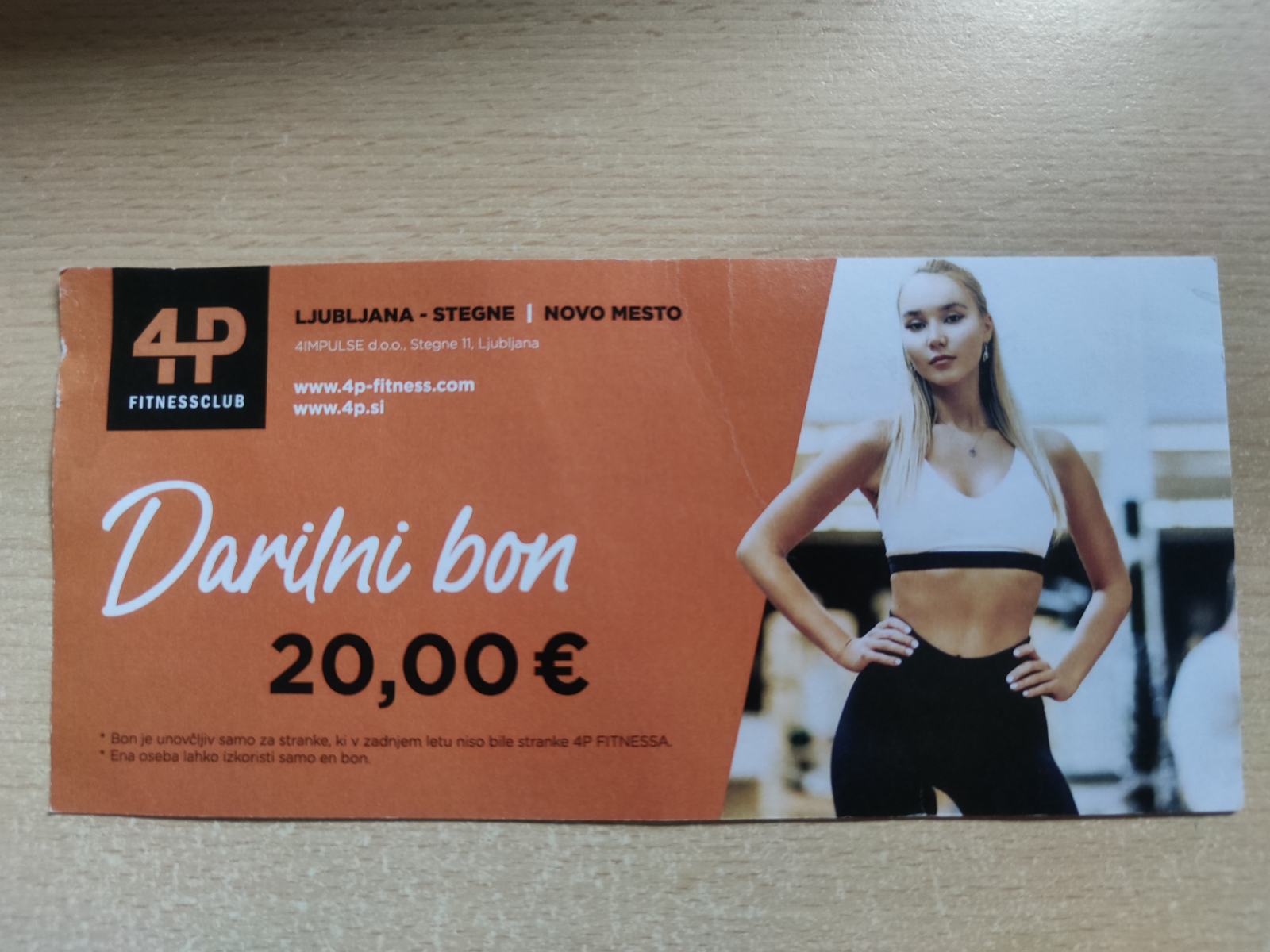 Darilni bon za fitnes klub 4P