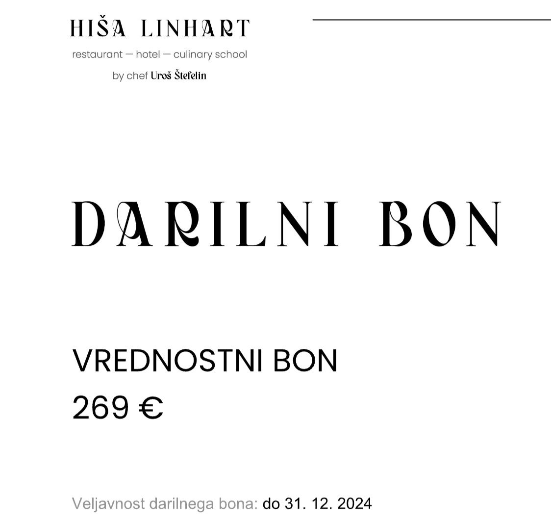 DARILNI BON - HIŠA LINHART