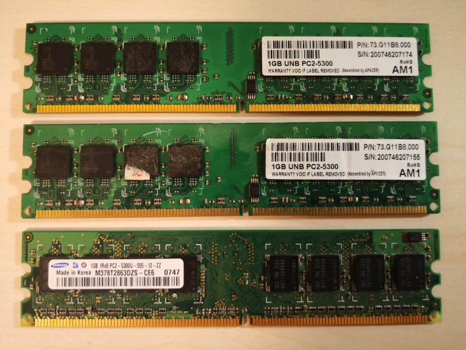 RAM DDR2 1GB 3x in 2GB 2x