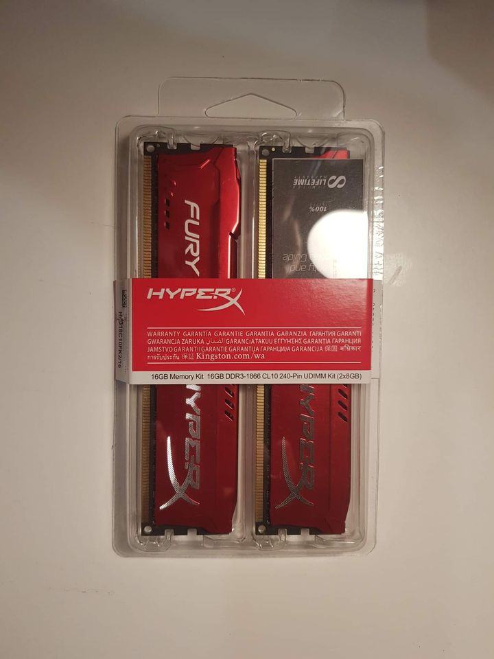 16 GB Hyperx Fury DDR3 RAM (2x8)