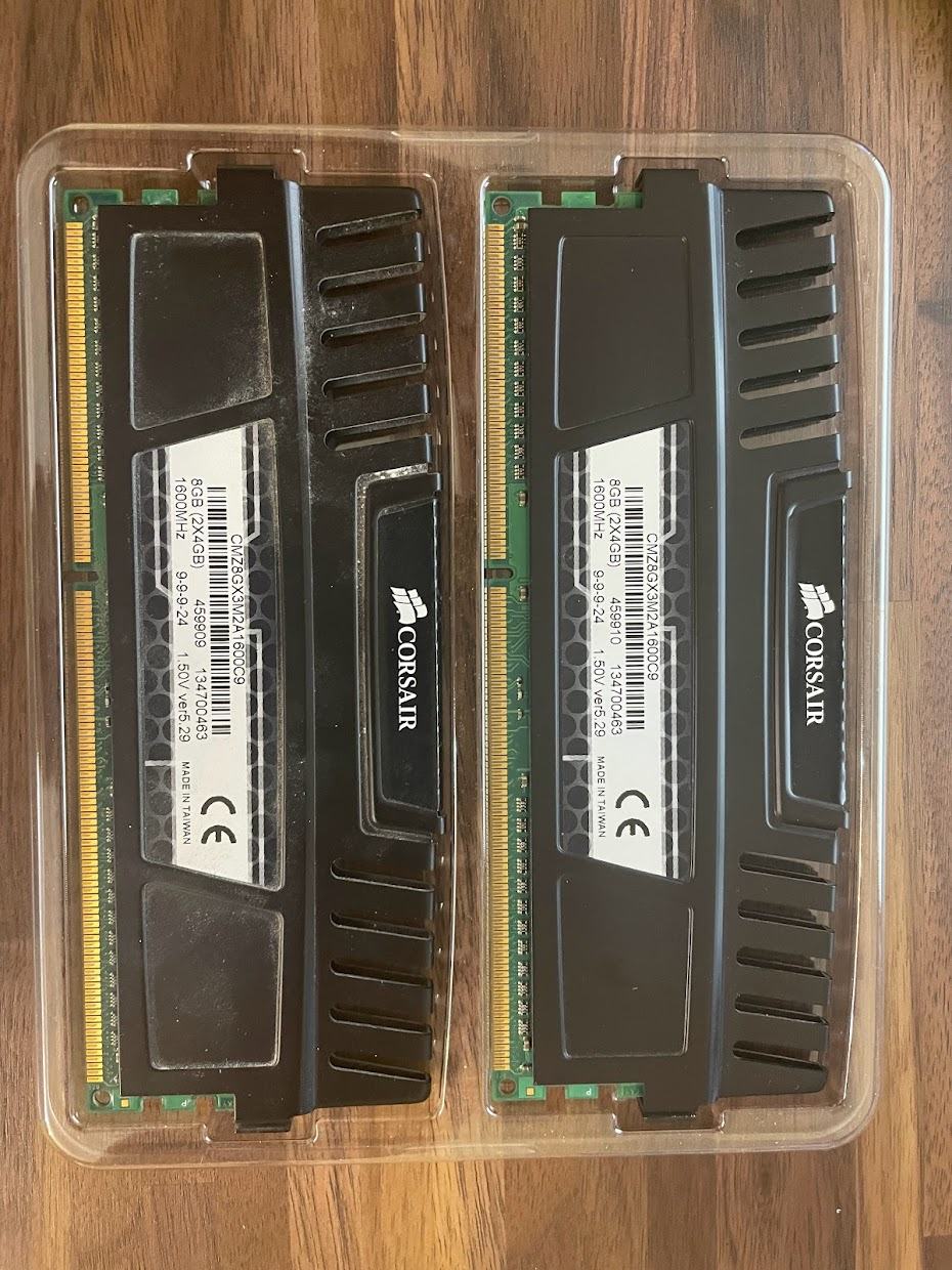 Corsair 2x 4GB DDR3 ram