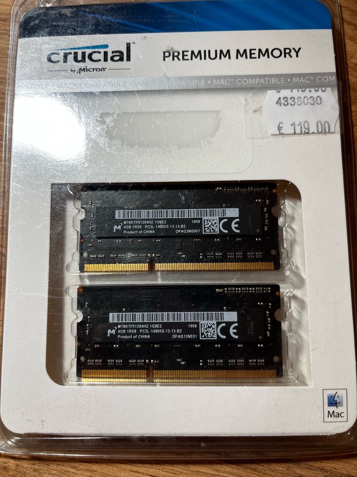 Crucial RAM DDR3 2 x 4 GB 1600 MHz