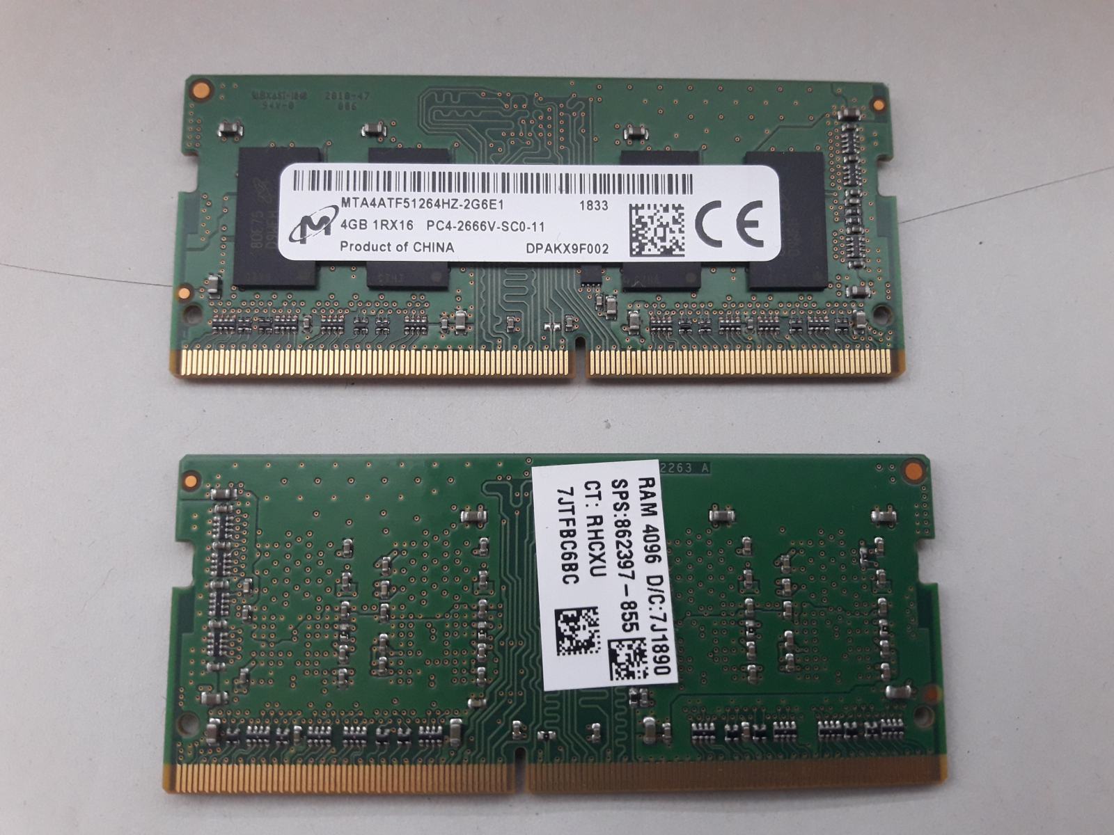 2 x 4 GB DDR4 2666 MHz SODIMM RAM