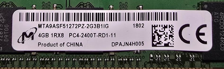 Micron 4GB 1Rx8 PC4-2400T-RD1-11 RAM
