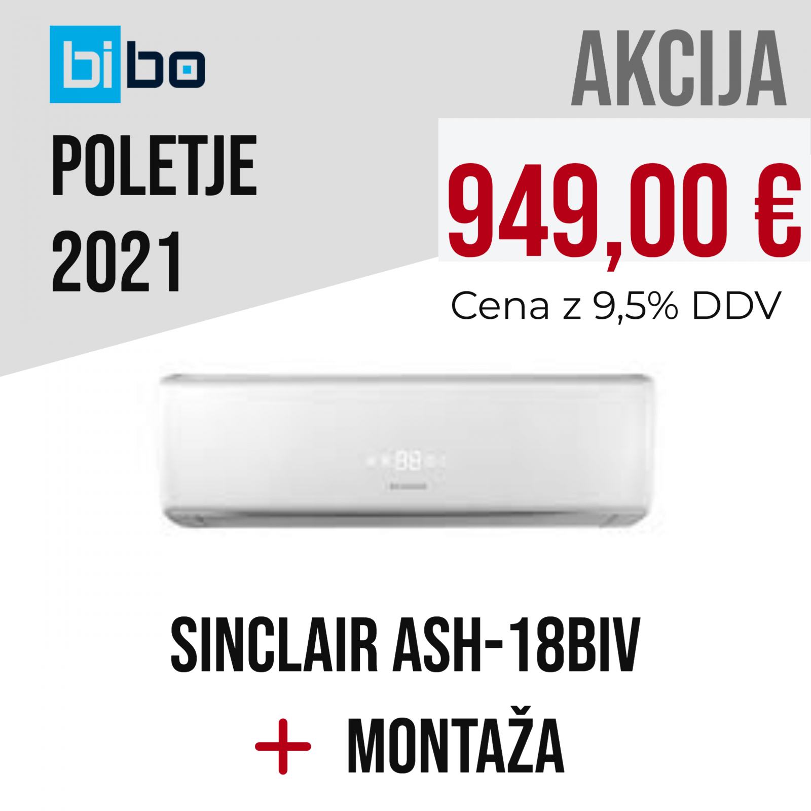 Klimatska naprava SINCLAIR ASH-18BIV z montažo