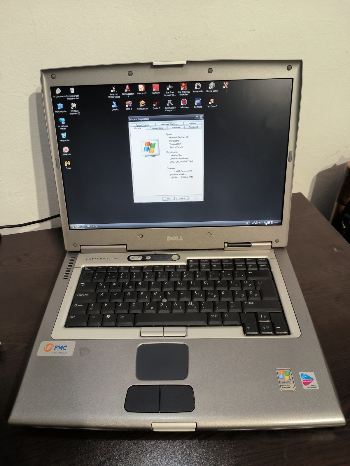 DELL Latitude D800 - GeForce FX Go5650, Pentium M, WinXP - Retro