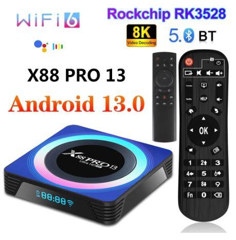 Android TV box X88 Pro, 4GB RAM, 32 GB storage, Android 13, 8K, RK3528