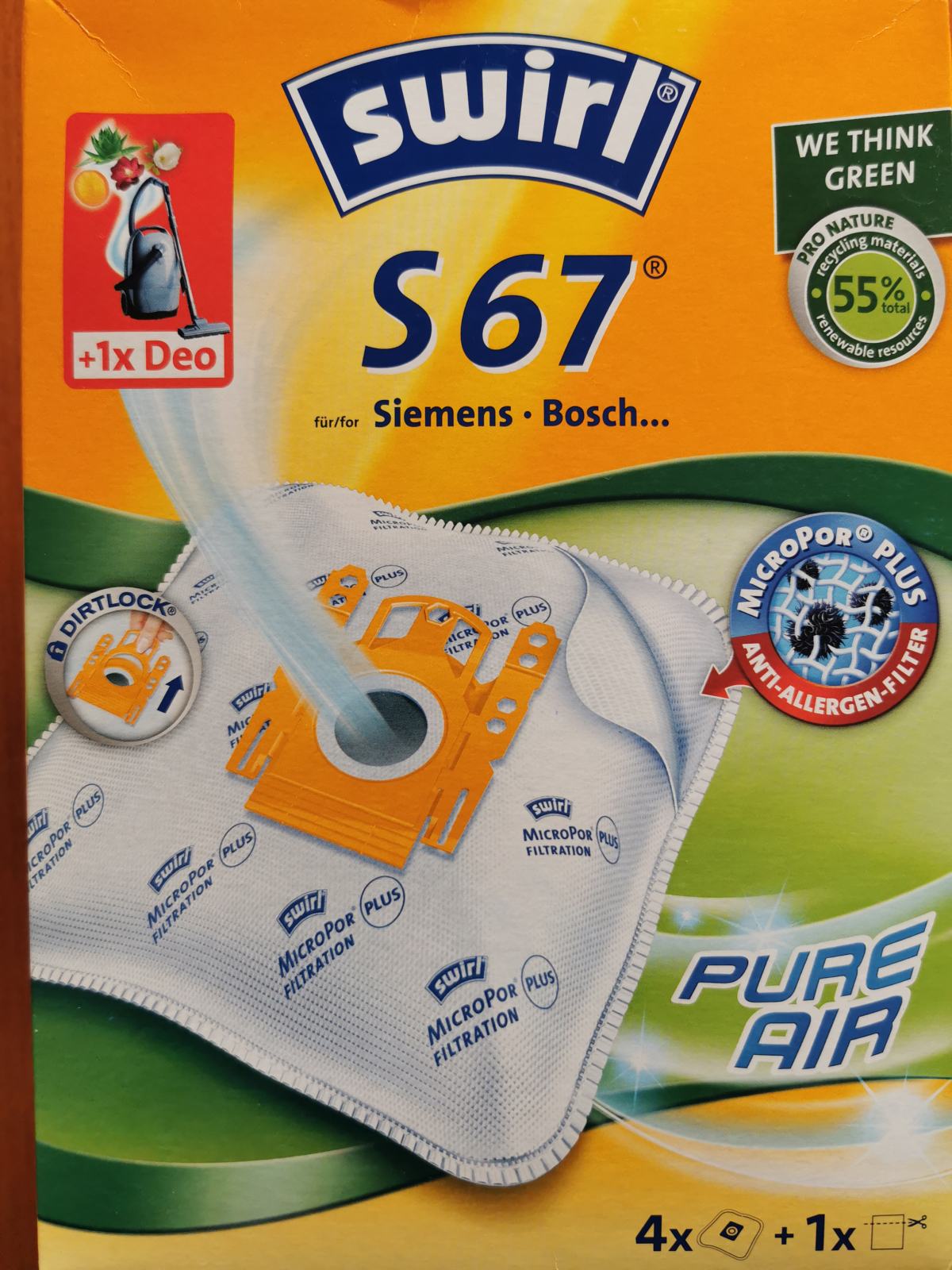 Vrečke Swirl S67 za Siemens, Bosch..