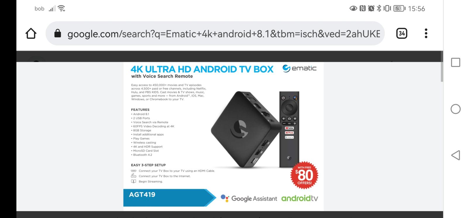 Ematic 4k android tv box 8.1