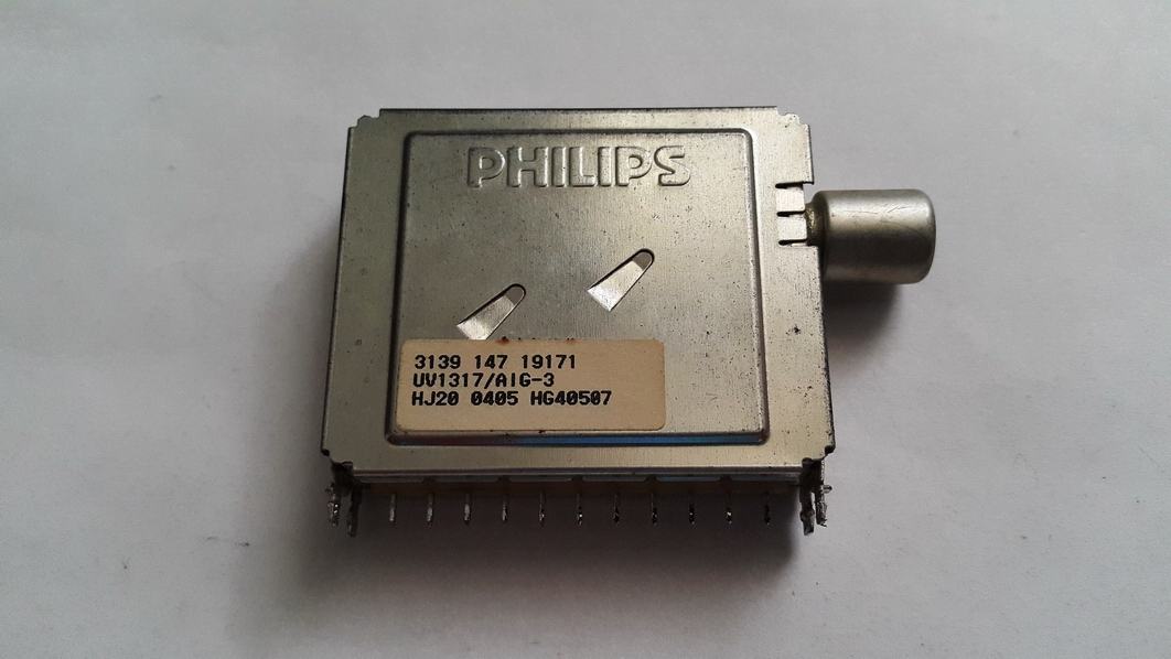 Vintage Philips CRT TV tuner, model UV1317/AIG-3
